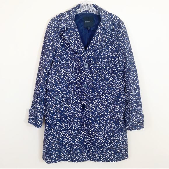 Talbots | Jackets & Coats | Talbots Bluecream Floral Trench Business ...